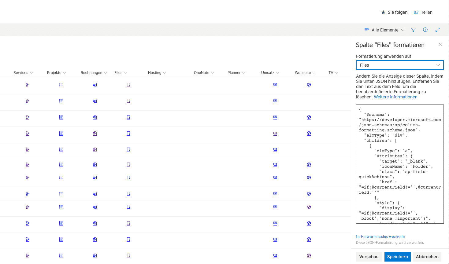 Display hyperlinks as icons in SharePoint lists - noprob oit