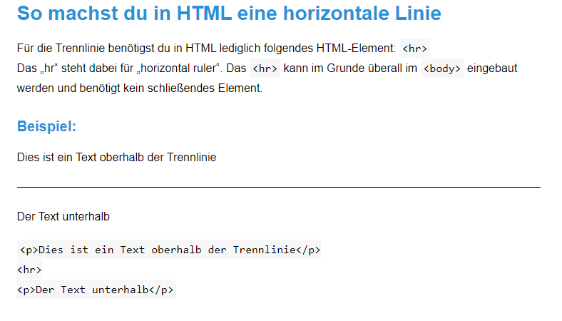 Create A Horizontal Line Dividing Line With Html Noprob Oit